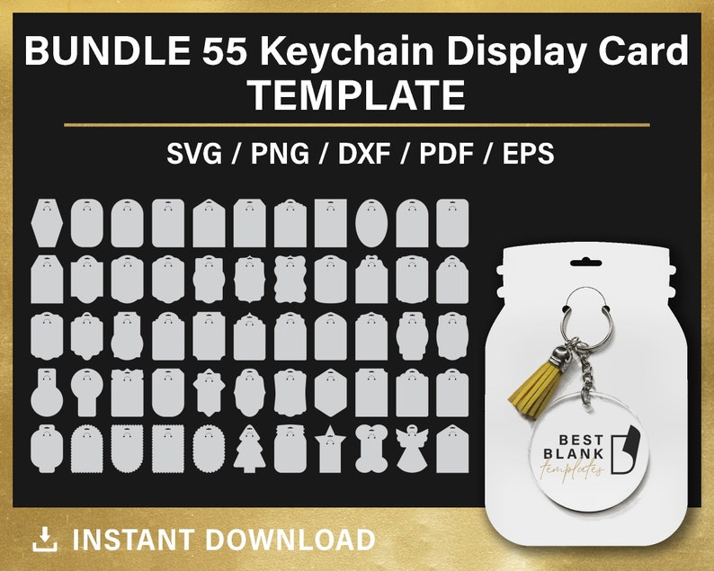 Keychain Display Card Svg Keyring Display Card Svg Keychain | Etsy