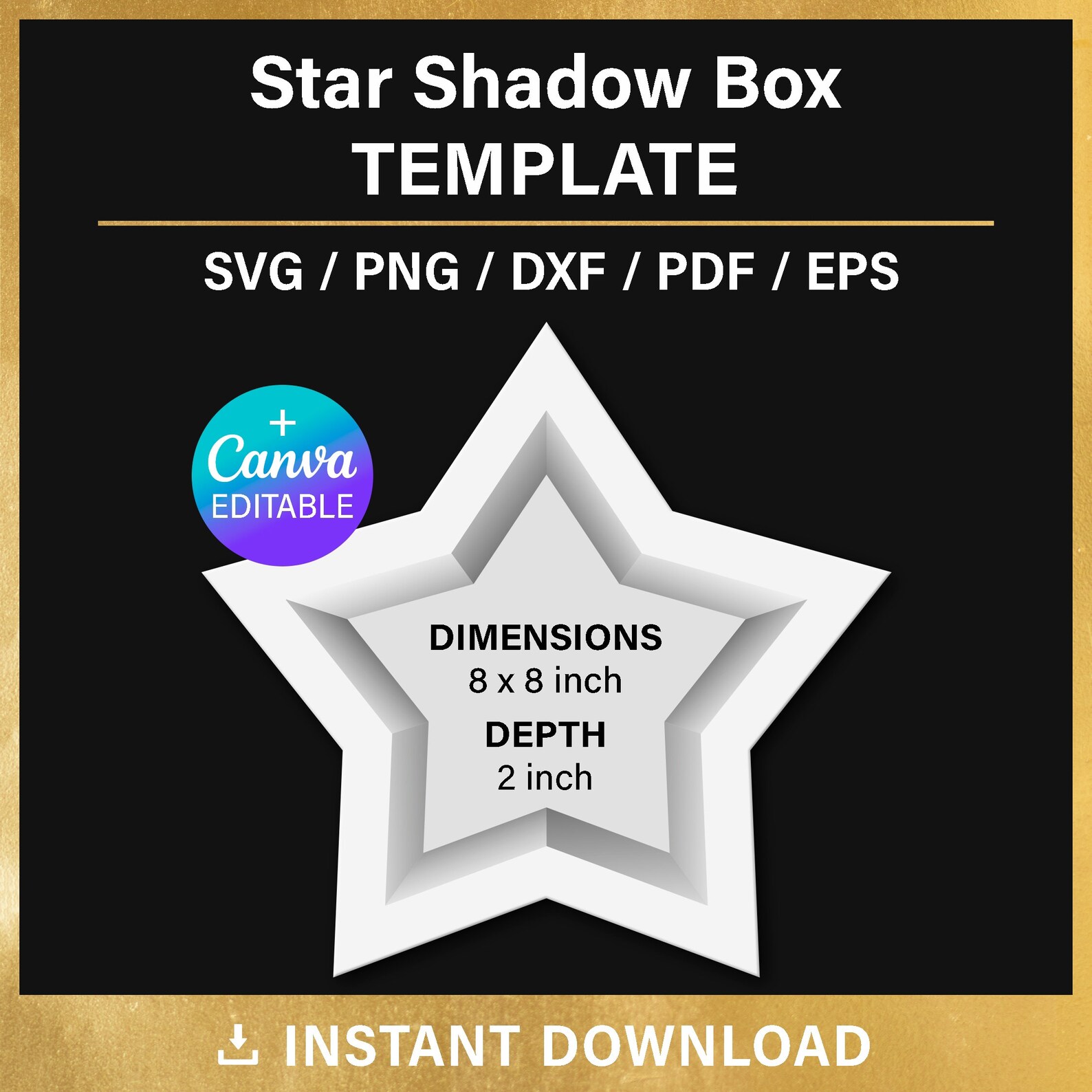 Shadow Box Svg Bundle Template, Light Box Frame Blank Template, Heart ...