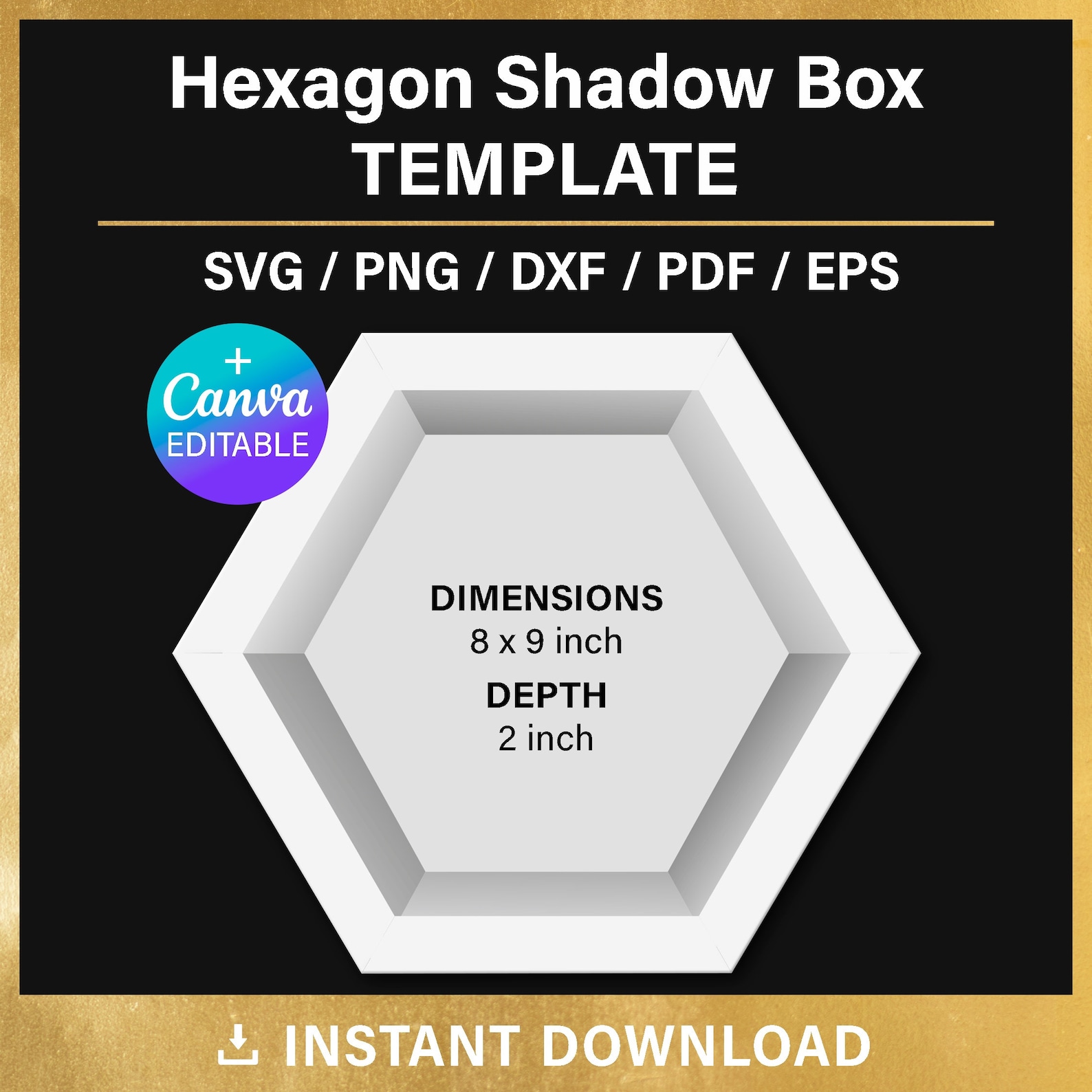Shadow Box Svg Bundle Template, Light Box Frame Blank Template, Heart ...