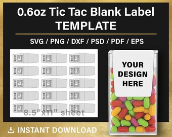 Tic Tac Label Svg | Etsy