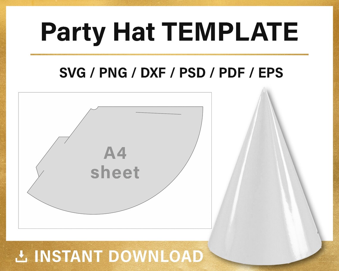 Party Hat Blank Template BUNDLE DIY Party Decorations Set | Etsy