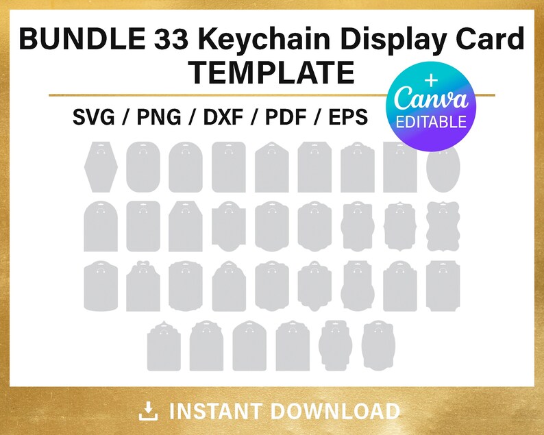 Keychain Display Card Svg BUNDLE Keyring Display Card Svg - Etsy