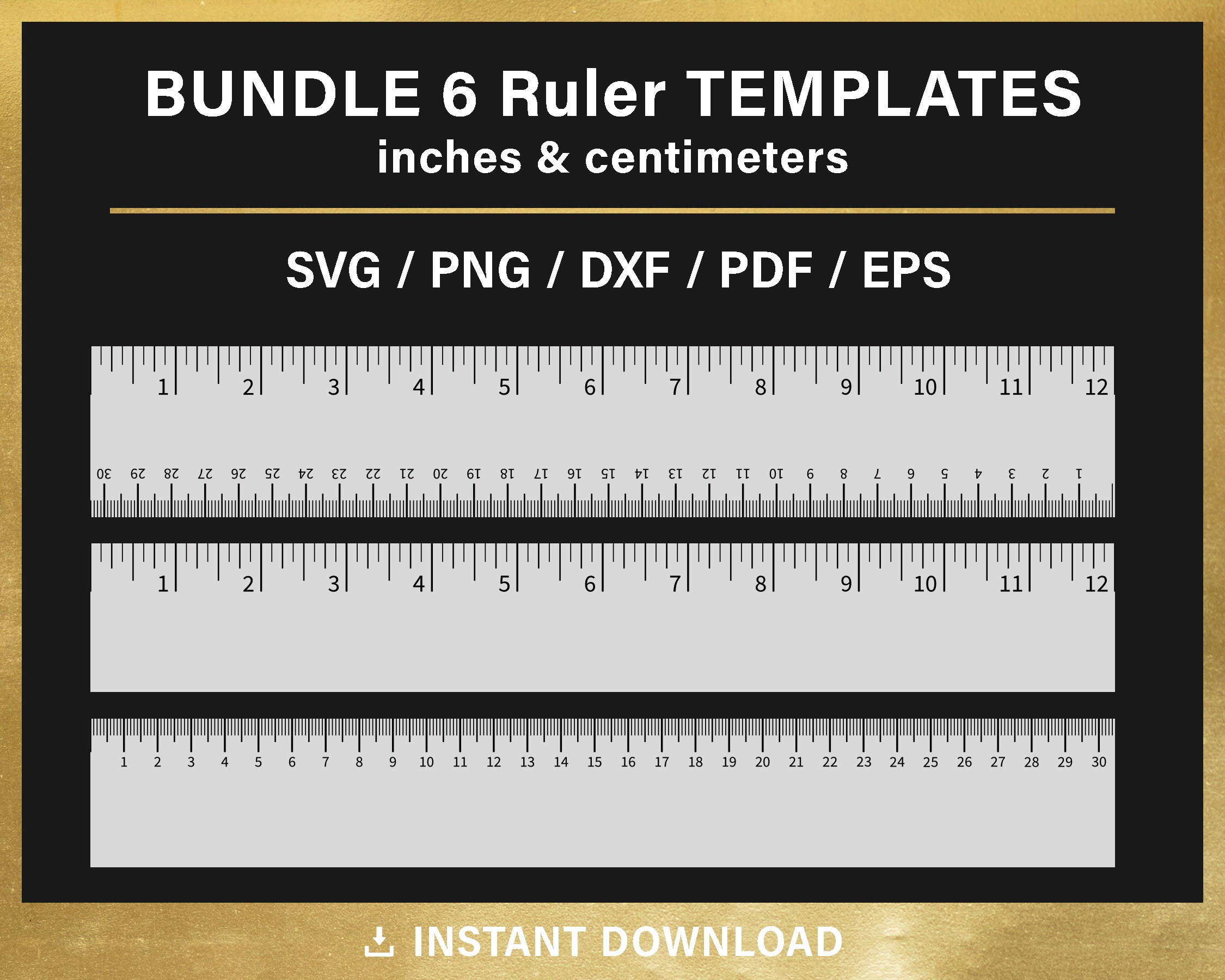Ruler Svg BUNDLE Horizontal Ruler Markings Files Prepared - Etsy