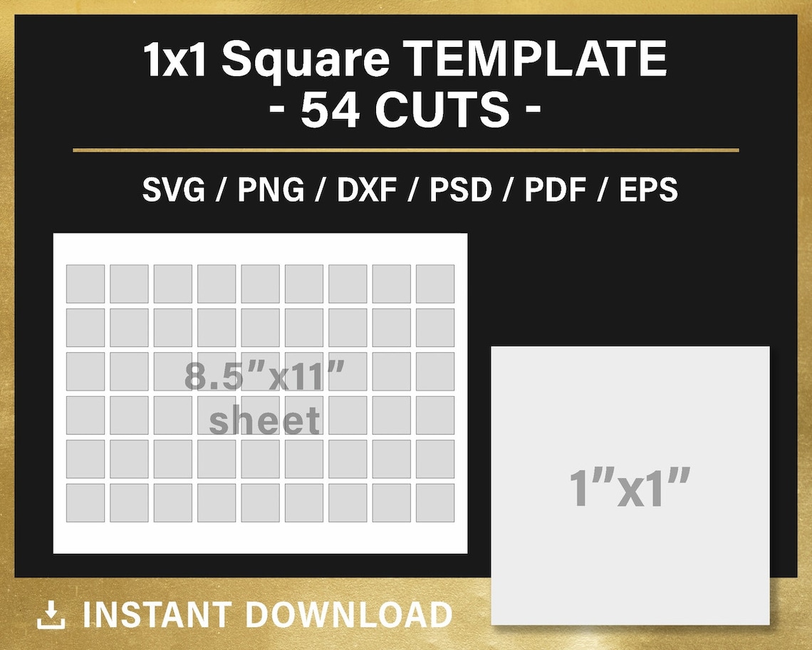 1x1 Inches Square BLANK Template 25 Mm Square Sticker | Etsy