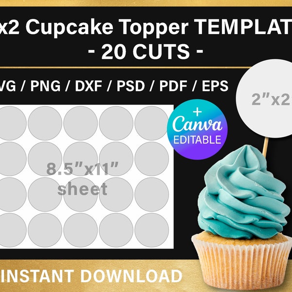 Blank Circle Cupcake Toppers - Etsy