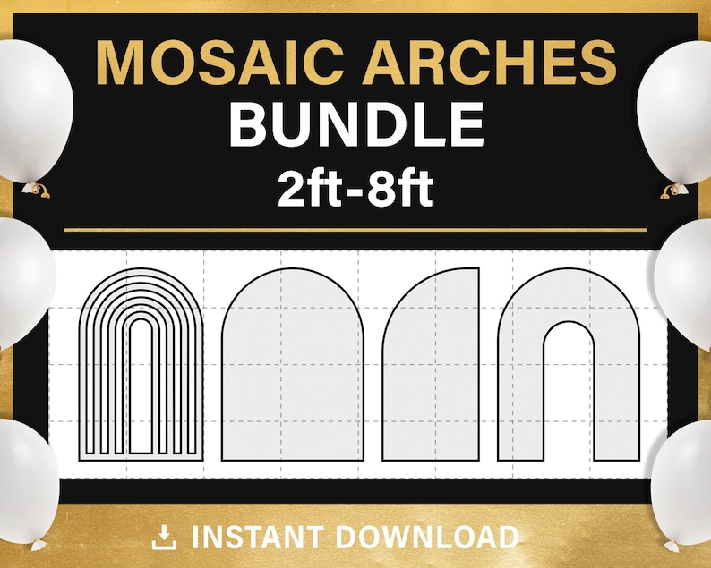 Arch Backdrop Template, BUNDLE, Chiara, Arch Prop Mosaic Template ...