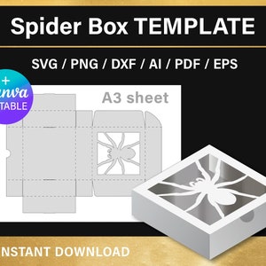 Halloween Box Template BUNDLE, Spider Web, Treat Box, DIY, Candy Box ...