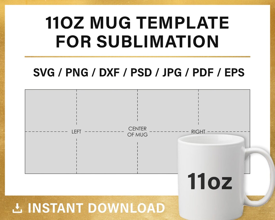 11oz Mug Template for Sublimation for Photoshop for Corel - Etsy