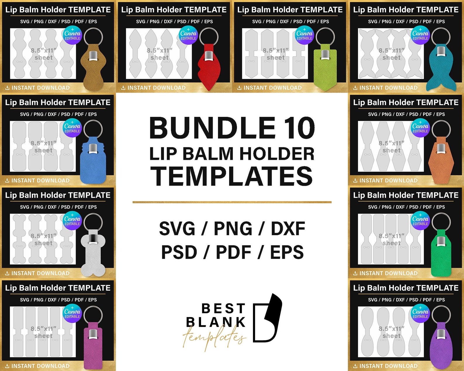 Lip Balm Holder Svg BUNDLE Chapstick Key Chain BLANK - Etsy