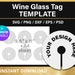 Wine Glass Name Tag Blank Template, 3 Inches, 8.5x11" Sheet, Custom ...