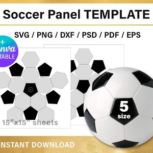 Soccer Panel BLANK Template, Custom Soccer Ball Wrap, DIY, Svg, Png ...