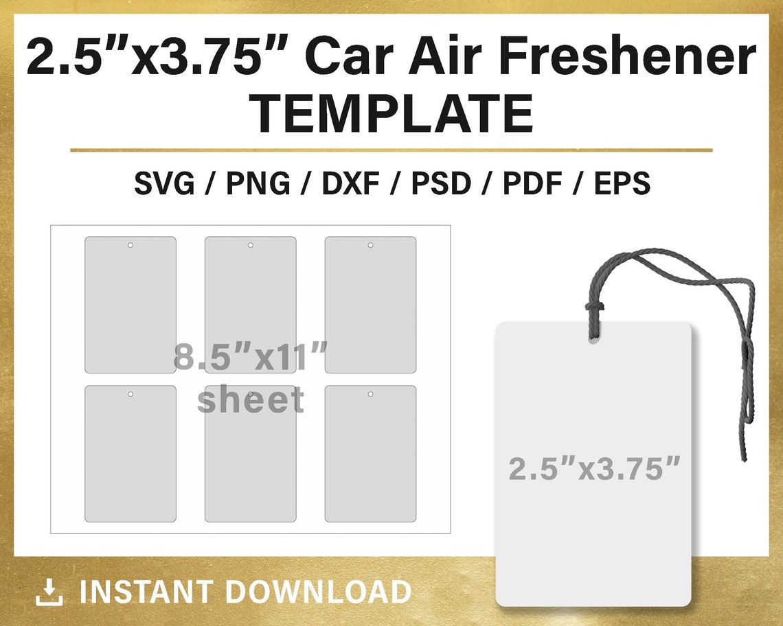 Car Air Freshener BLANK Template for Sublimation | Etsy
