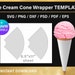 DIY Ice Cream Cone Wrapper BLANK Template, Png, Svg, Canva, Cricut ...
