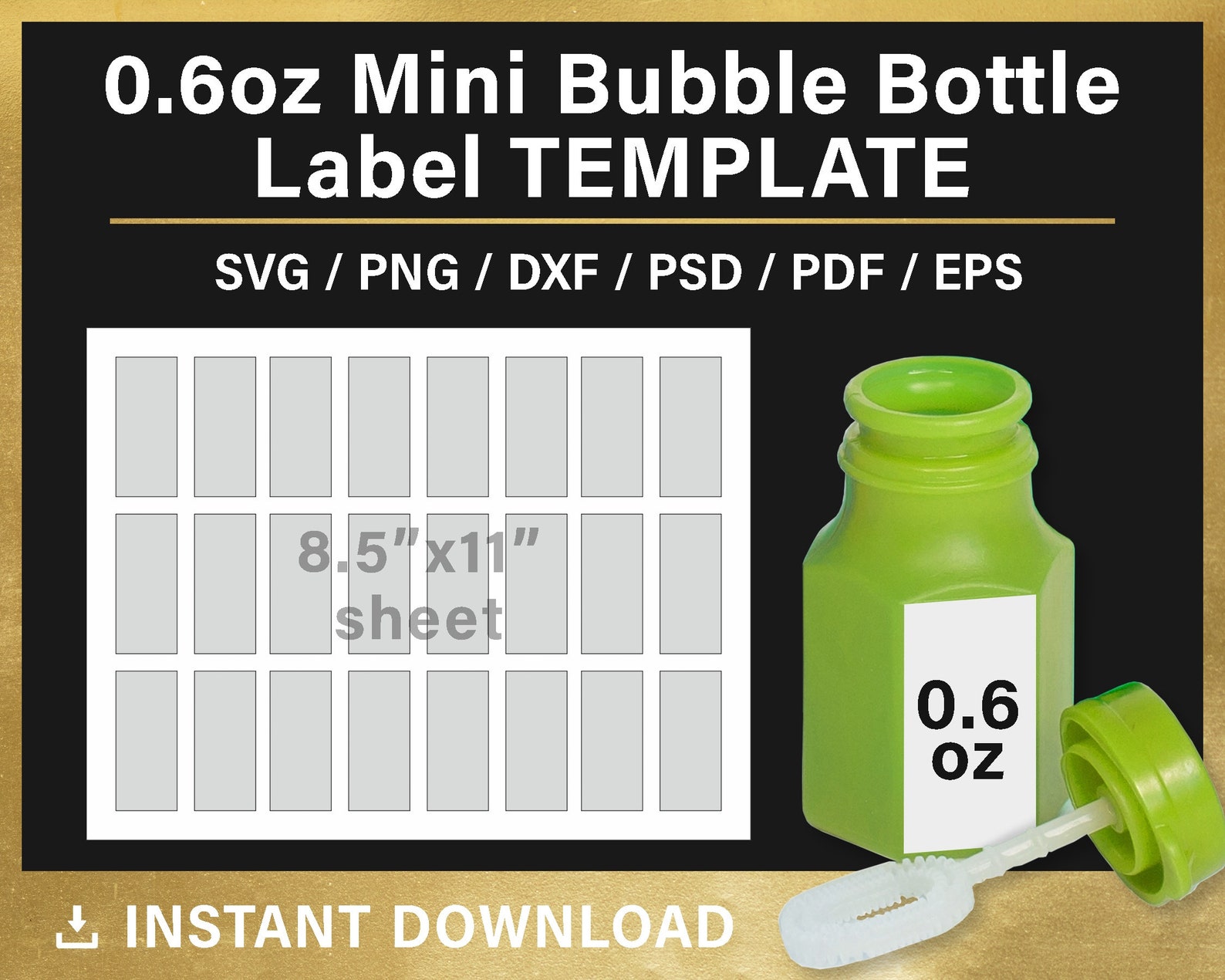Bubble Bottle Label Template BUNDLE 2oz 4oz BLANK | Etsy