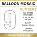 Number 9, Mosaic From Balloons, Tall, Nine Number Template, Frame ...