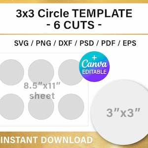 3 Inches Circle BLANK Template, Round Sticker Template, 3" Multipurpose ...