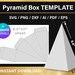 6.6 X 2.75 Inches, Pyramid Gift Box Template, Cone Favor Candy Box ...