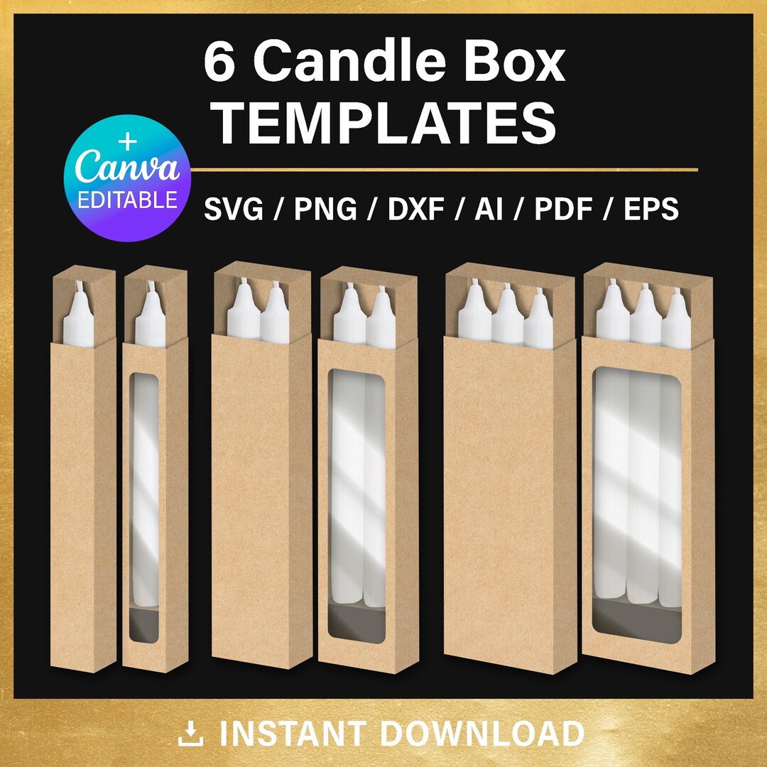 BUNDLE, Diy, Candle Box, PDF, Blank Template, With Window + No Window ...