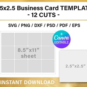 Business Card Template, Square, 2.5"x2.5" Inches, BLANK Label Template ...