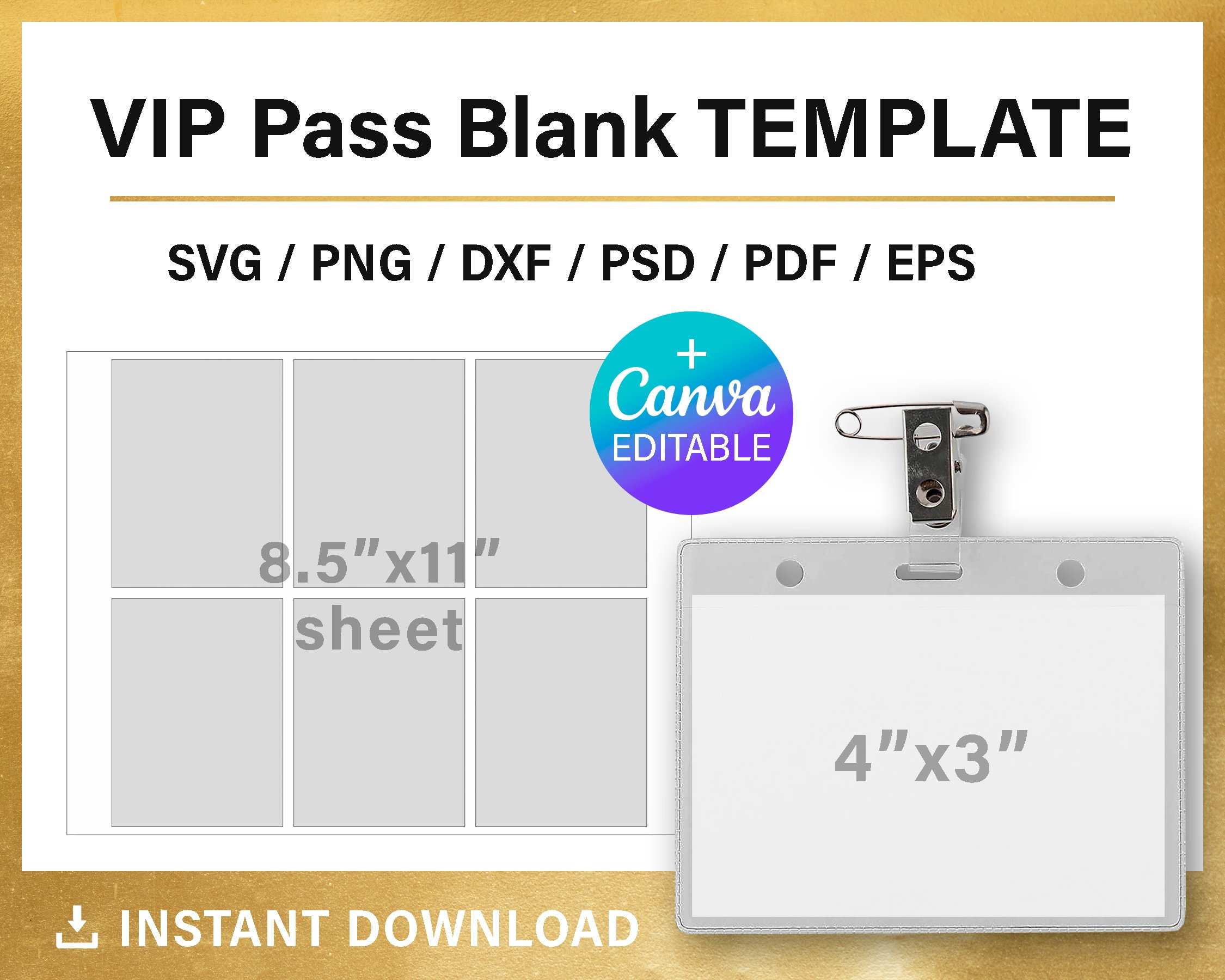 Blank Vip Pass Template