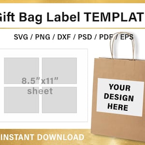 Gift Bag Label BLANK Template Treat Bag Label Template - Etsy