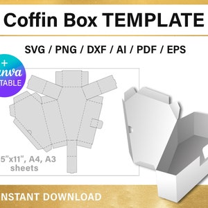 Coffin Box Template, BUNDLE, Treat Box, Halloween Party, DIY, Candy Box ...