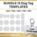 Bundle Dog Tag Template, Pet ID Tag, Cricut, Silhouette, Glowforge - Etsy