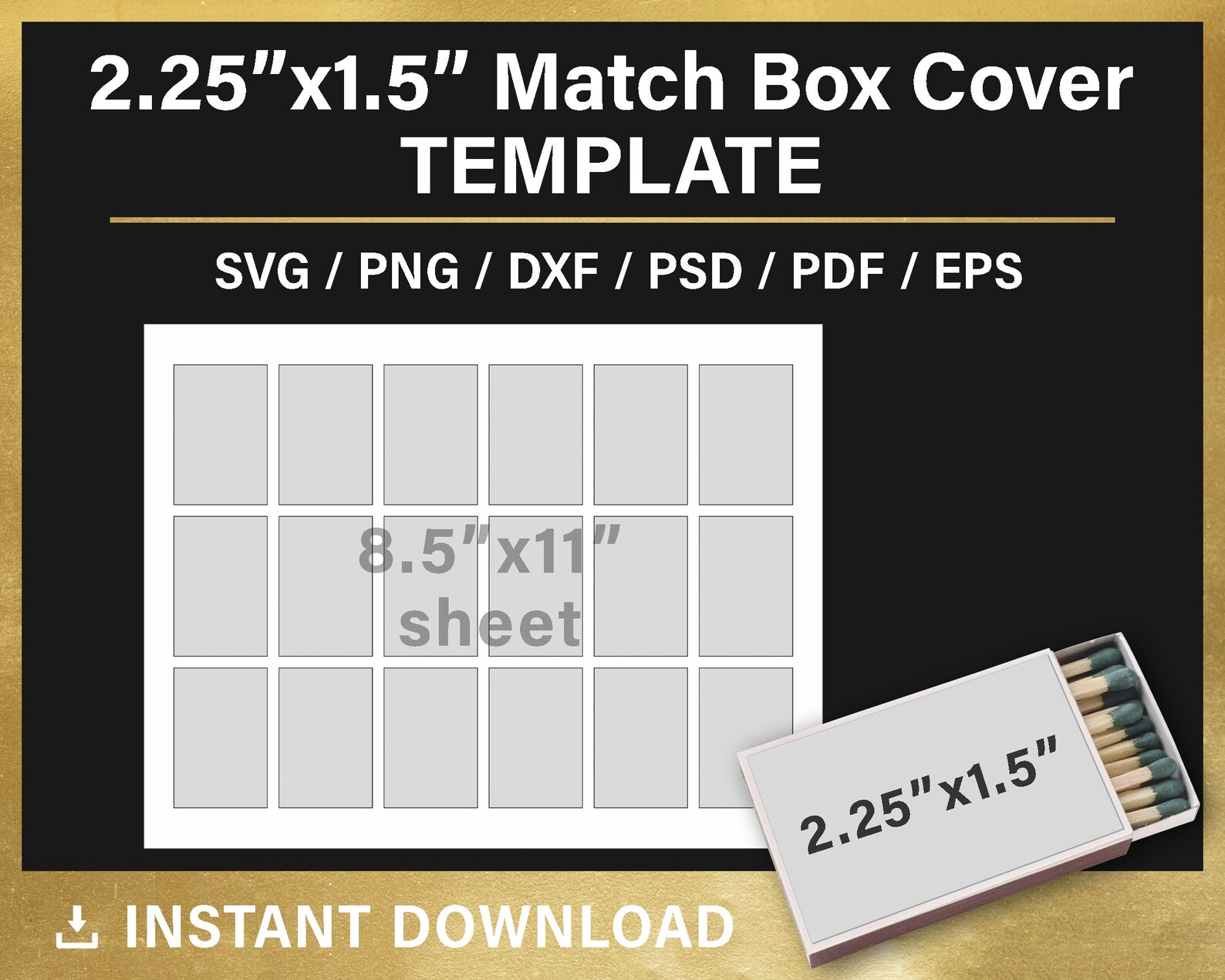 Match Box Label Template Match Box Cover Match Box Stickers - Etsy