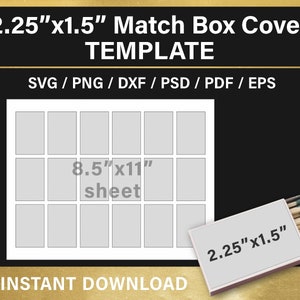 Match Box Label Template Match Box Cover Match Box Stickers - Etsy