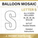 Letter S Mosaic Balloon Frame Template Mosaic From Balloons - Etsy Canada