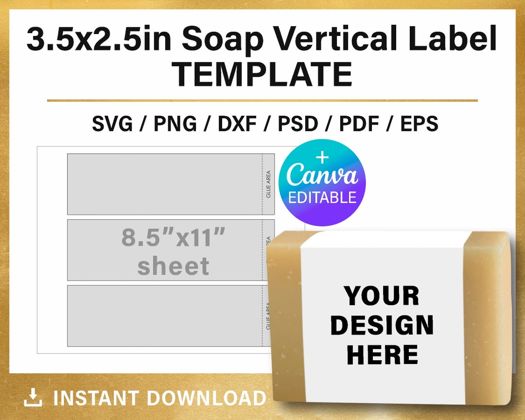 Soap Bar Wrapper Blank Template, 3.5 X 2.5 Inches, DIY, Vertical Soap ...