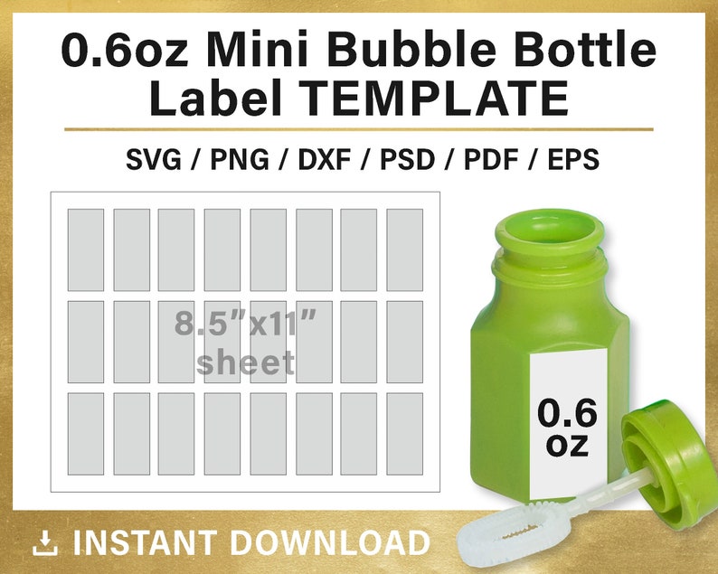 Bubble Bottle Label Template BUNDLE 2oz 4oz BLANK - Etsy