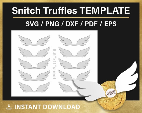 Snitch dorado alas rocher plantilla de trufas snitch DIY | Etsy España