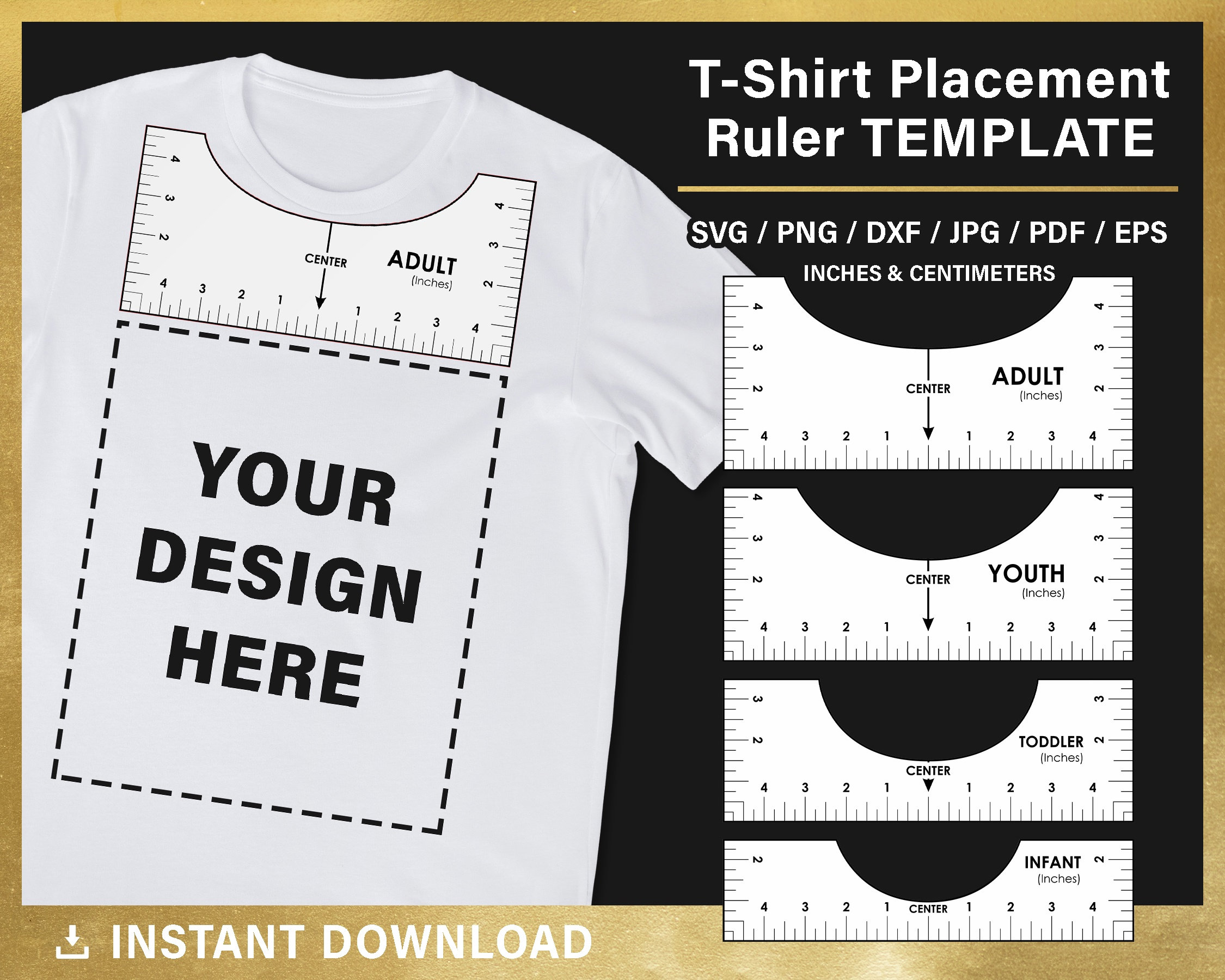Tshirt Placement Ruler Templates Svg BUNDLE Centering Tool - Etsy Australia
