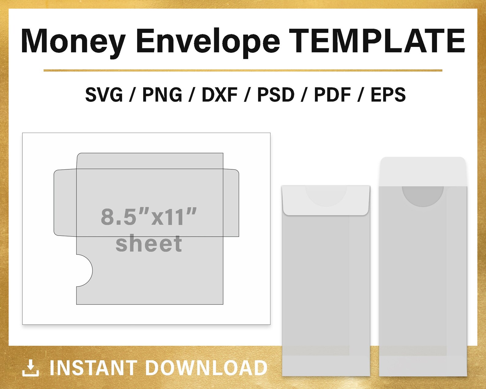 Money Envelope Template Money Holder Blank Template Svg - Etsy