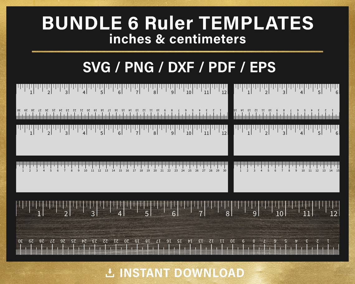 Ruler Svg BUNDLE Horizontal Ruler Markings Files Prepared - Etsy