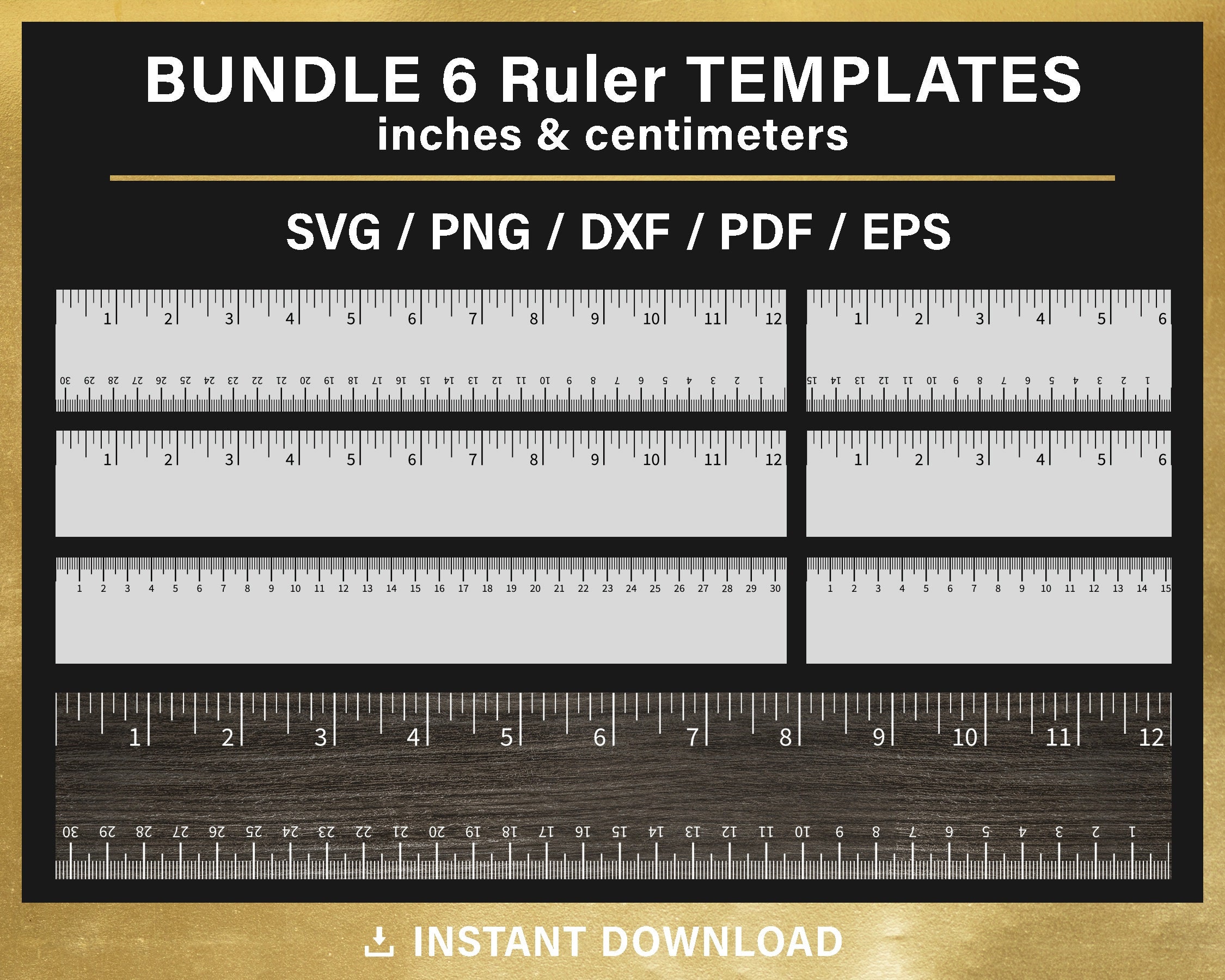 Ruler Svg Inches and Centimeters BUNDLE Horizontal Ruler - Etsy