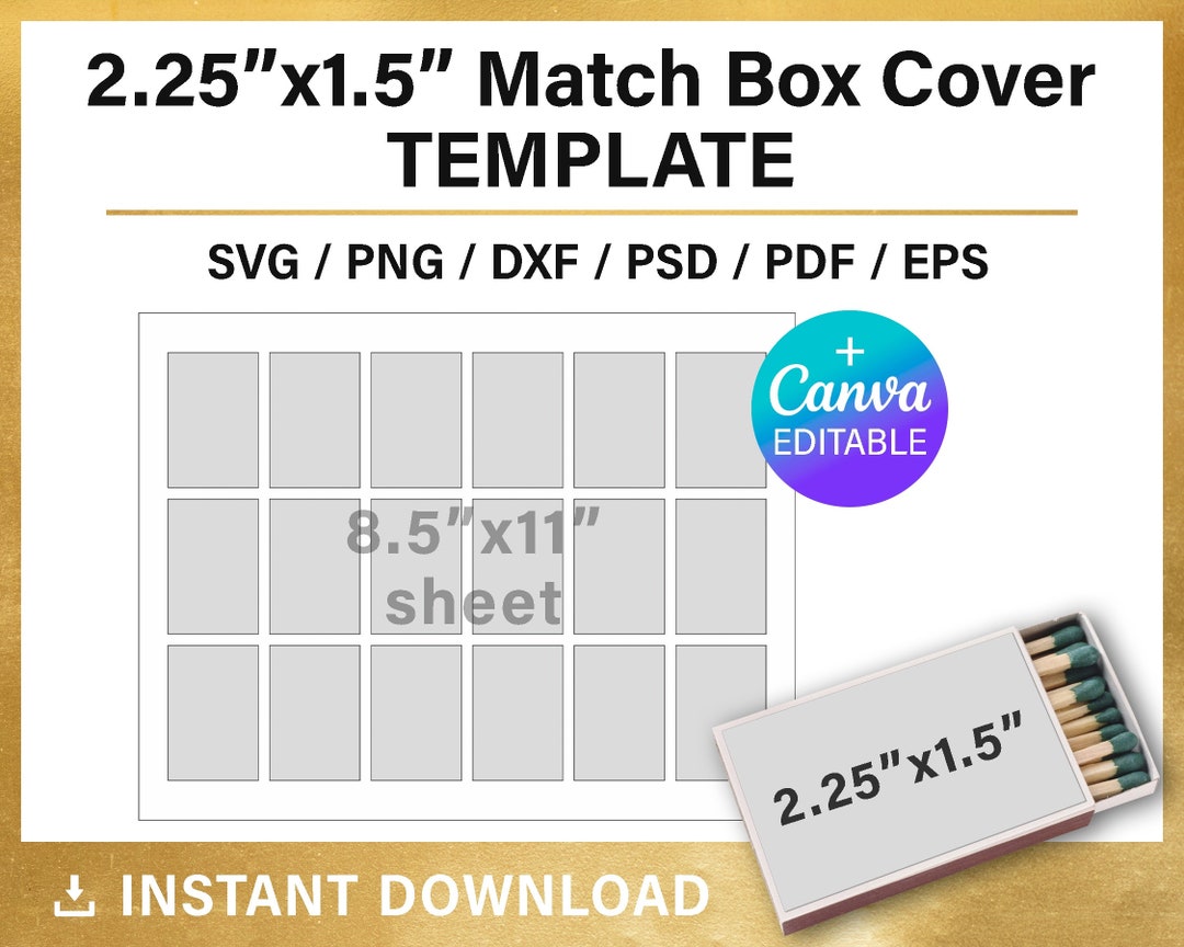 Match Box Label Template, Match Box Cover, Match Box Stickers, BLANK ...