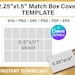 Match Box Label Template, Match Box Cover, Match Box Stickers, BLANK ...
