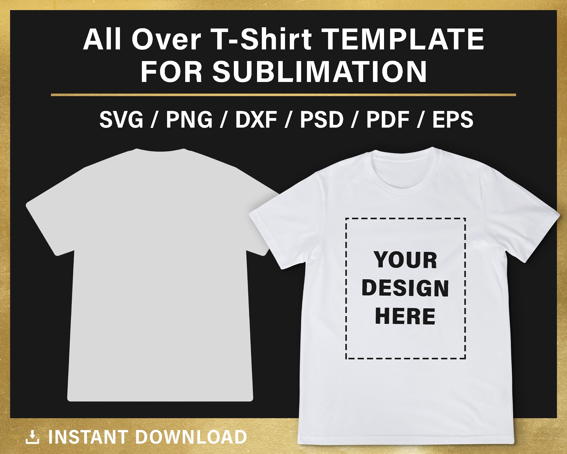 All Over Shirt Template for Sublimation Svg Png Cut Files - Etsy
