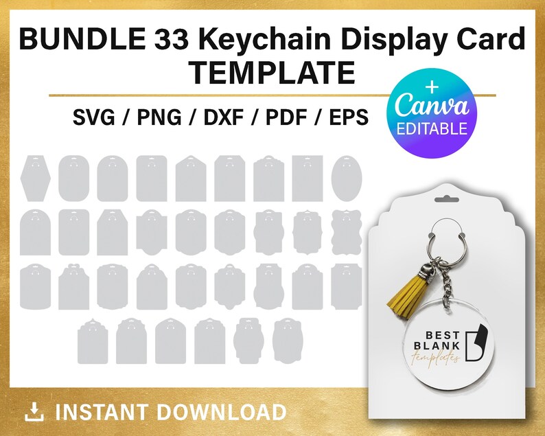 Keychain Display Card Svg BUNDLE Keyring Display Card Svg - Etsy