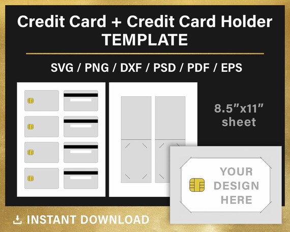 Credit card credit card holder template bundle full wrap | Etsy