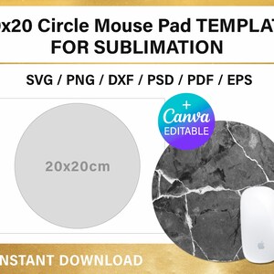 Mouse Pad Template, Bundle, for Sublimation, Canva, Cricut, SVG, PNG ...