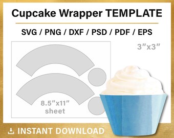Cupcake Wrapper Svg Template - Etsy