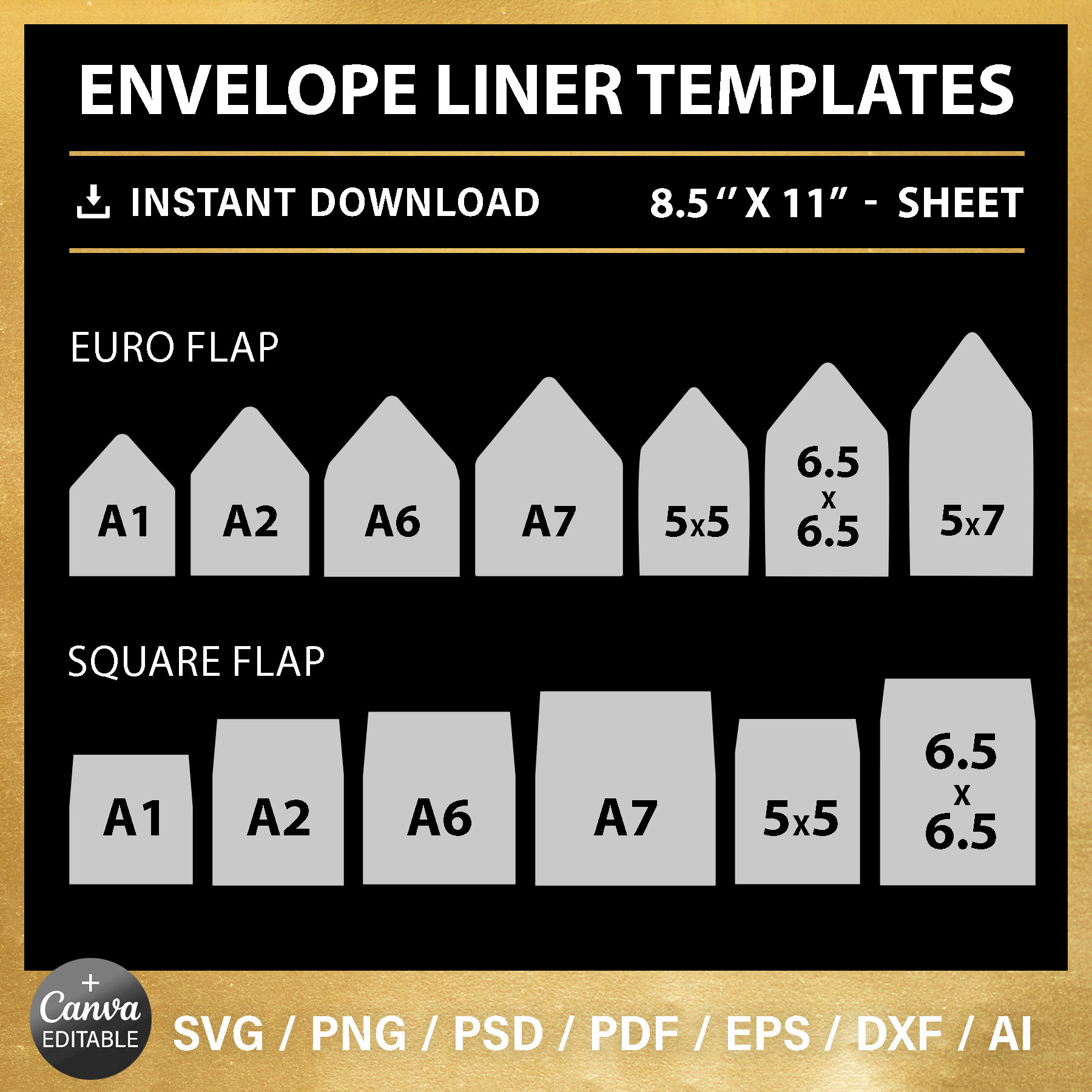 Envelope Liner Blank Template, BUNDLE, Photo Envelope Liner, Custom ...
