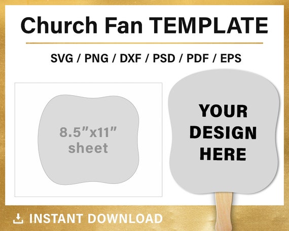 Paddle Fan BLANK Template Church Wedding Paddle Fan - Etsy