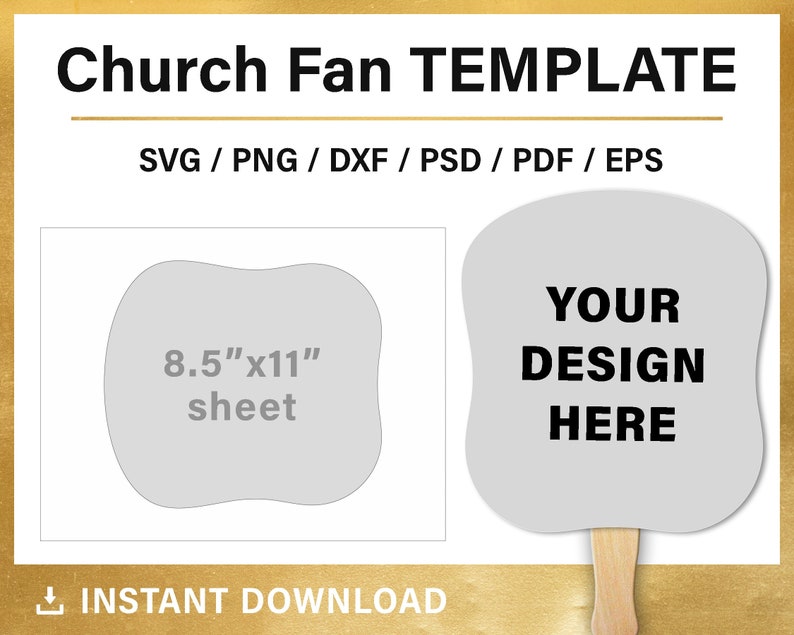 Paddle Fan BLANK Template Church Wedding Paddle Fan - Etsy