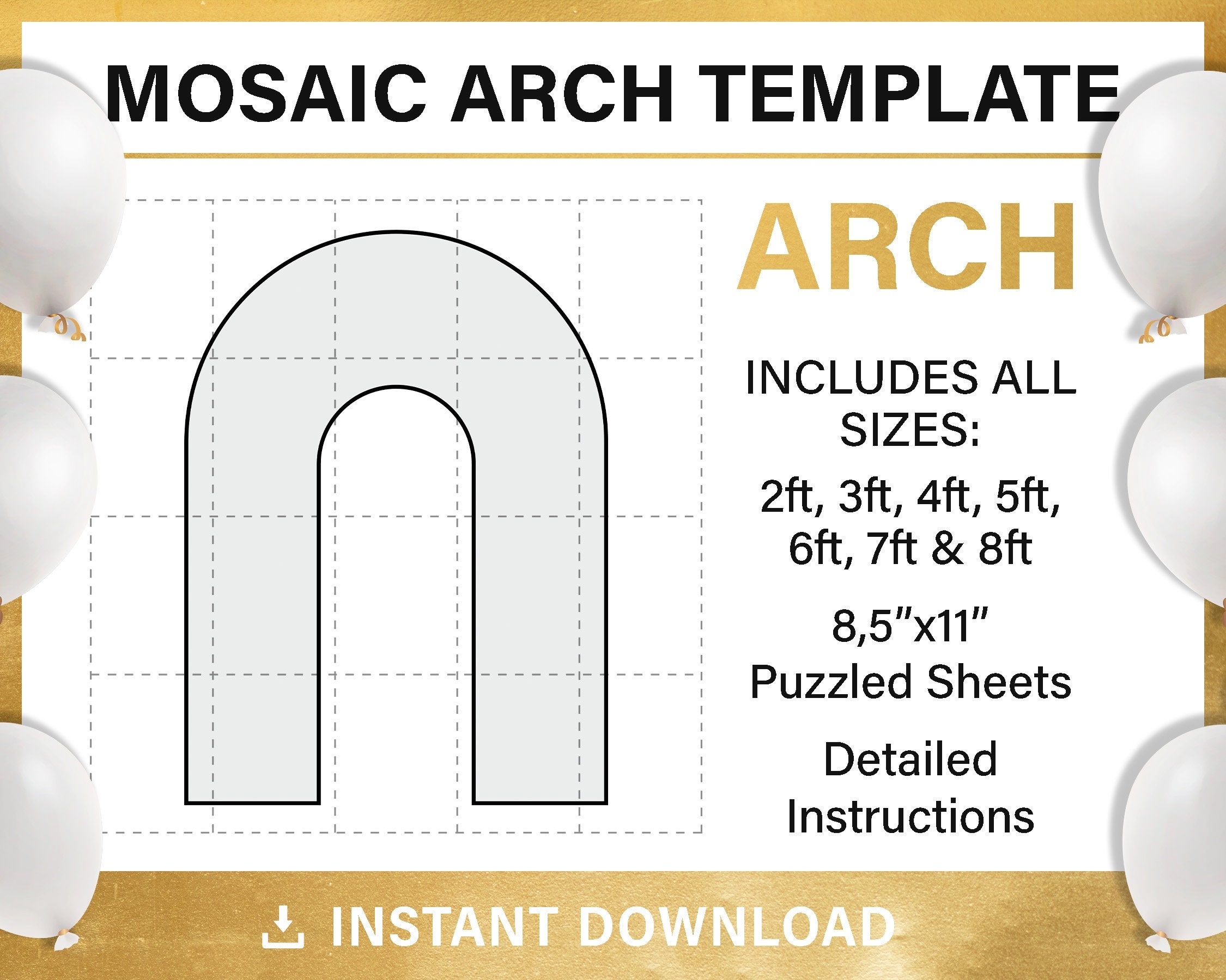 Arch Backdrop Mosaic Template BUNDLE, Chiara, Arch Prop Mosaic Template ...