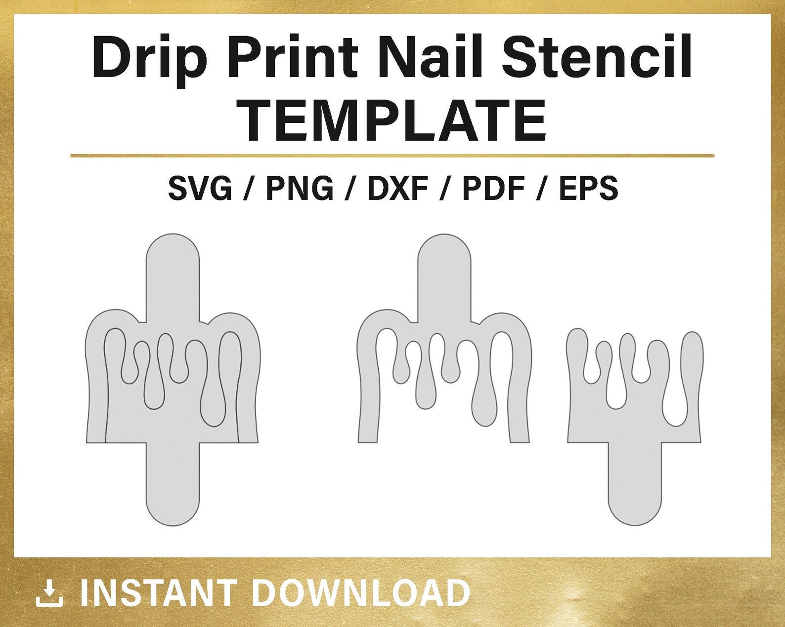Drip Print Nail Stencil Template Nail Art Svg Blood Drip | Etsy