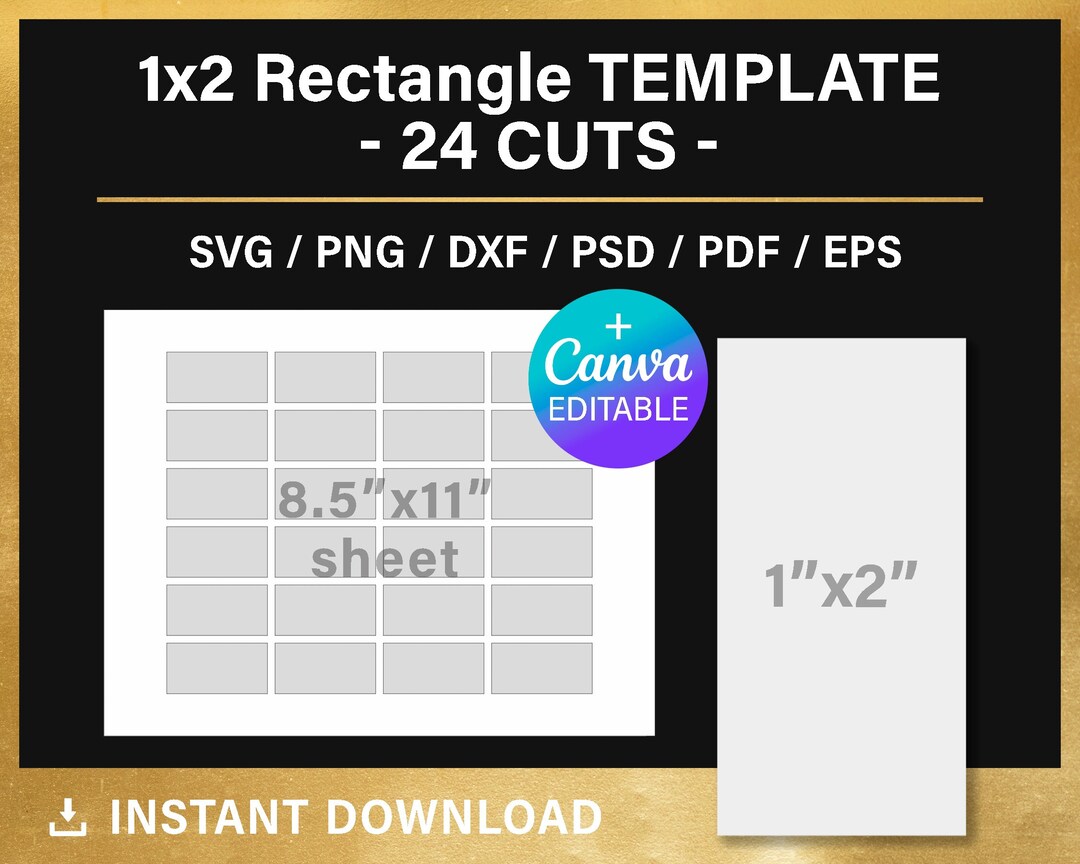 1x2 Domino Tile Template, Rectangle, BLANK Template, Sticker Template ...